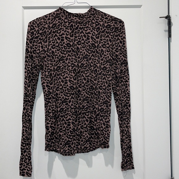 Free People | Tops | Free People Leopard Turtleneck | Poshmark